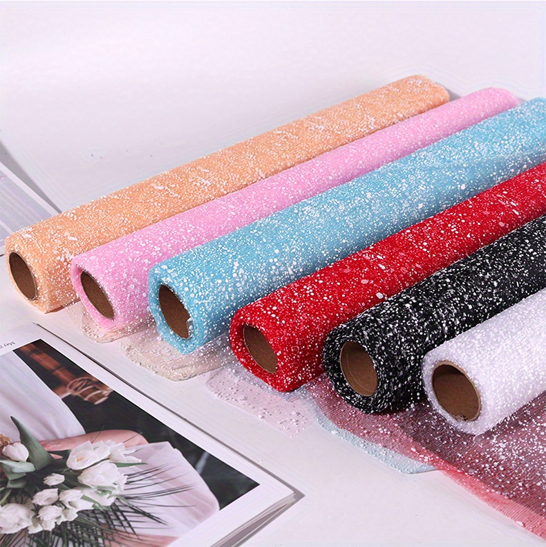 Roll Snowflake Net Gauze Flowers Bouquet Packaging Material - Temu ...