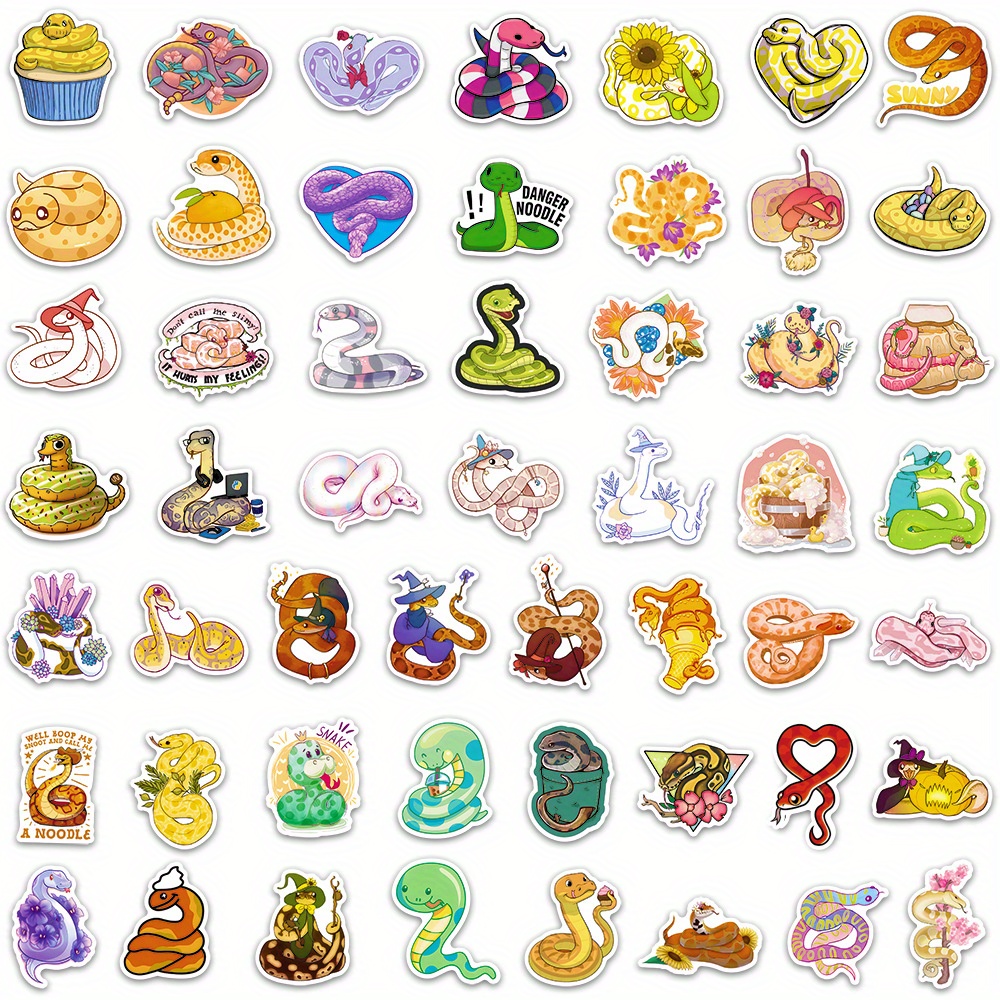 Cartoon Snake Doodle Stickers Helmet Diy Sticker Water Cup - Temu Australia