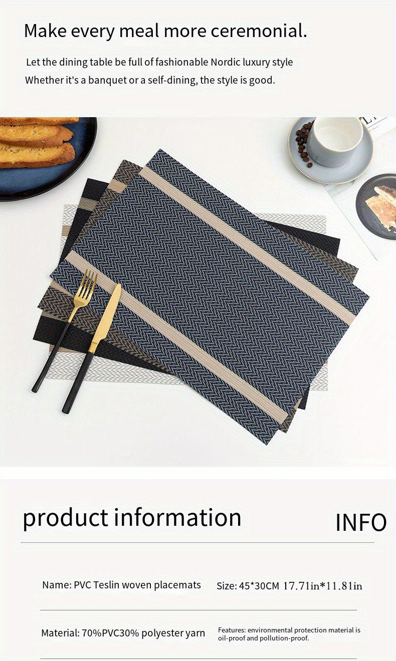 pvc placemat waterproof oilproof heat insulation table mat - Temu Canada