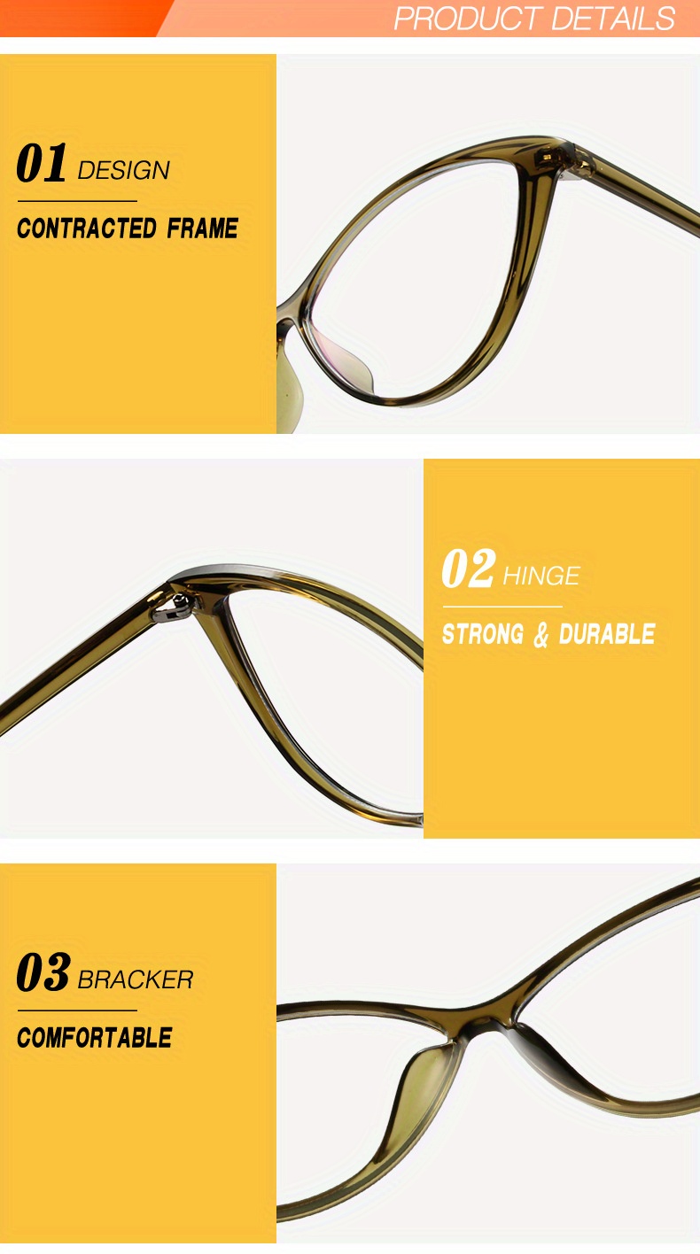 Cat Eye Transparent Frame Blue Light Blocking Glasses - Temu