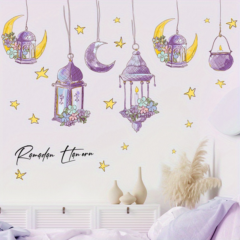 Ramadan Festival Moon Pendant Wall Sticker Home Decoration - Temu Australia
