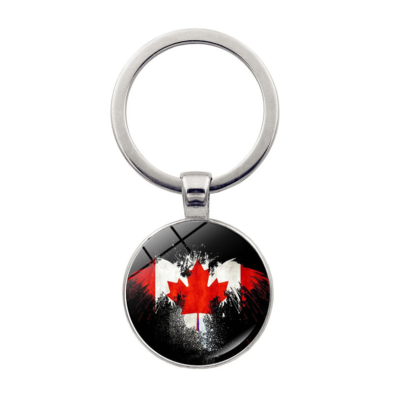 Metal Gift Canada Flag Car Key Chain Cabochon Maple Leaf Bag - Temu ...