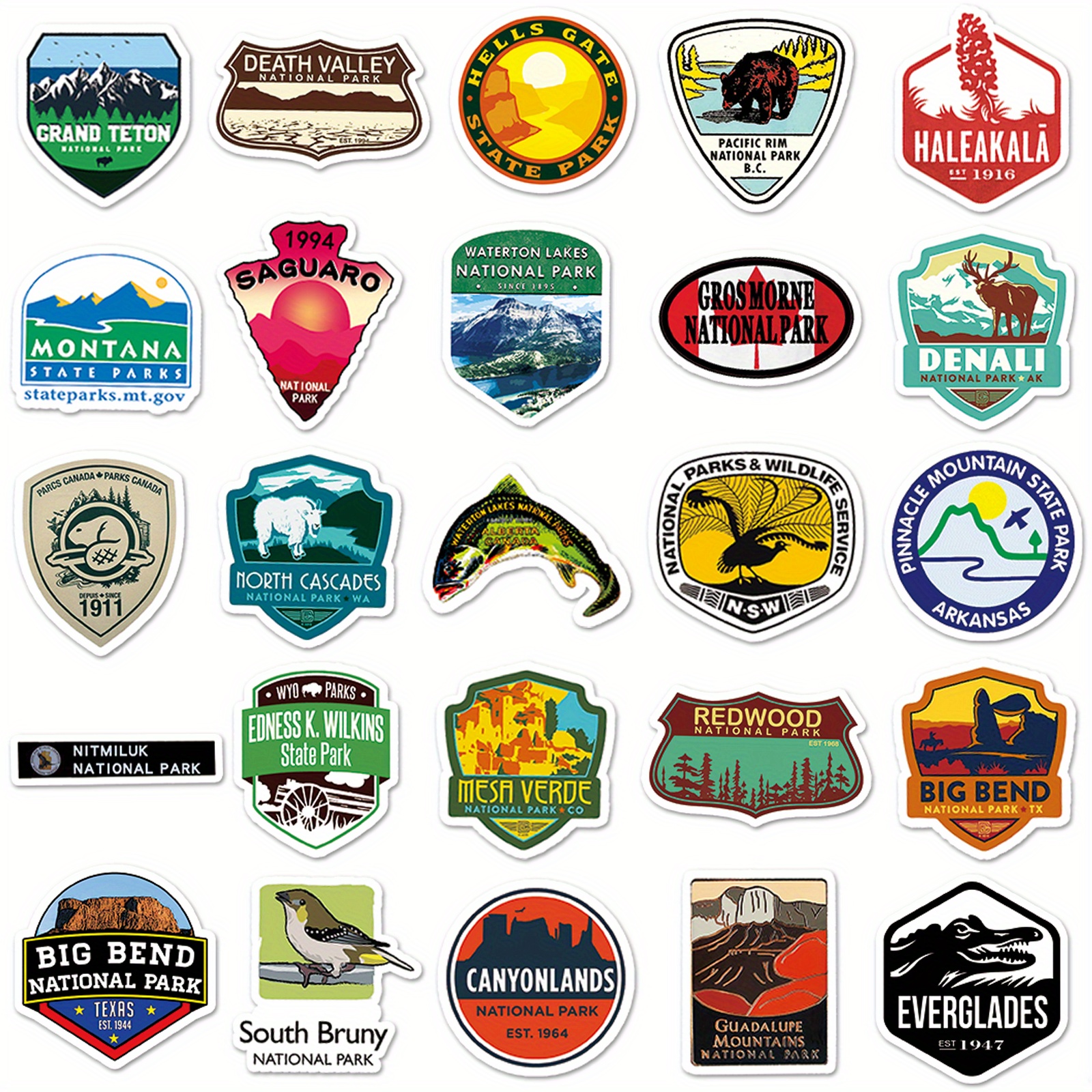 Park Name Pattern Waterproof Stickers Water Bottles Laptop - Temu New ...