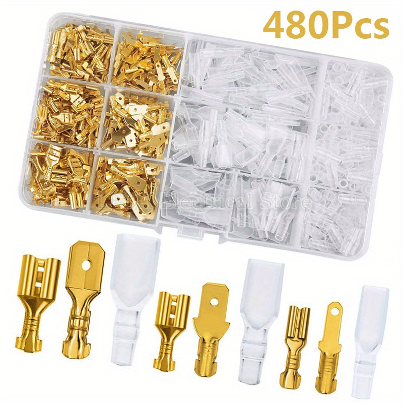 480pcs Quick Splice Wire Terminal Connectors 2 8 4 8 6 3mm Male Female Wire Spade Connector ...
