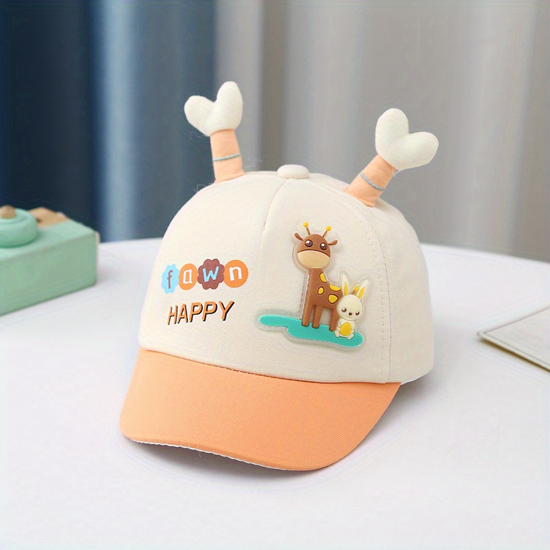 Baby Boys Casual Cute Stitching Cartoon Giraffe Baseball Cap - Temu Ireland