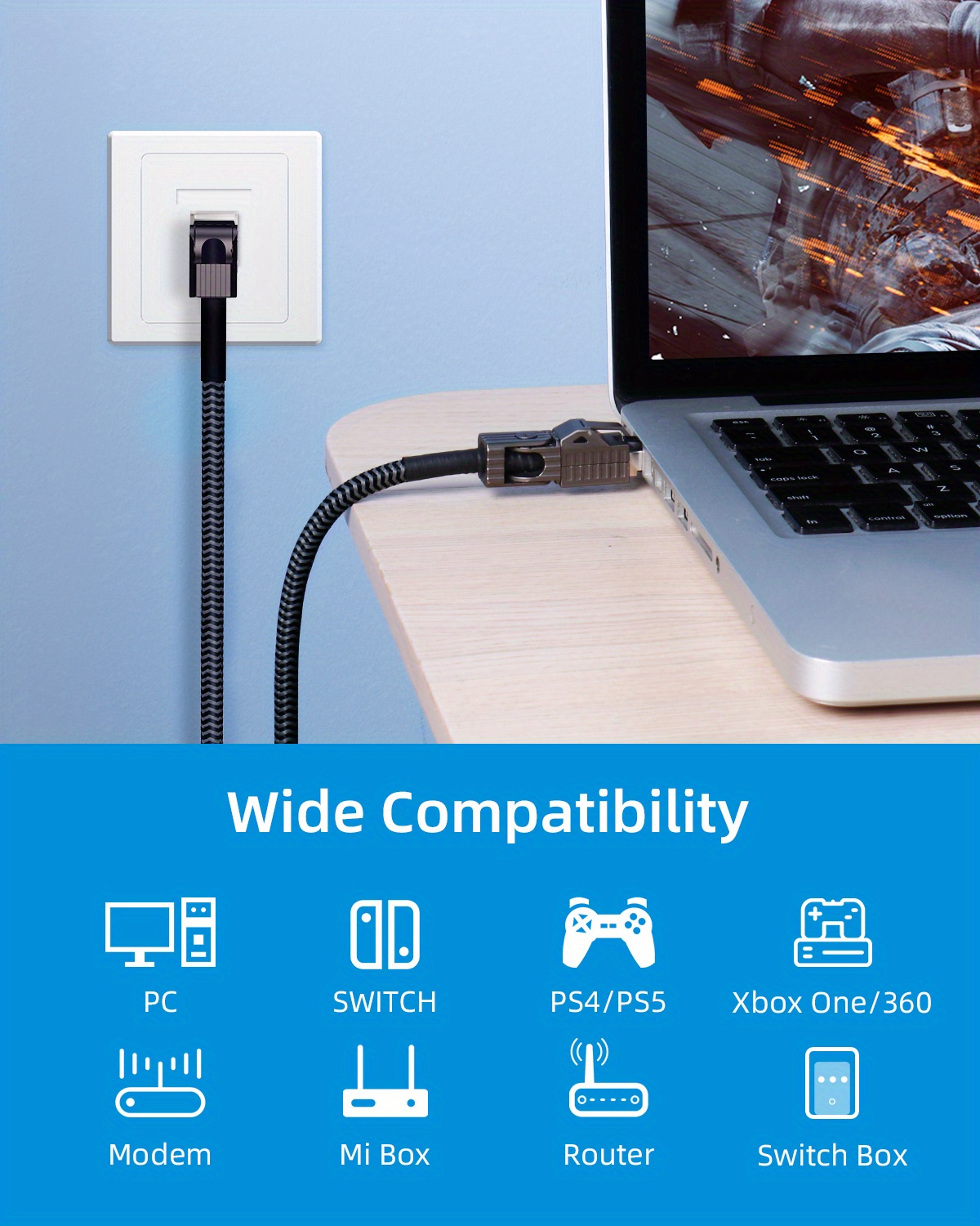 Hideaki Class Eight Network Cable Gigabit Cat8 Household Fiber Optic ...