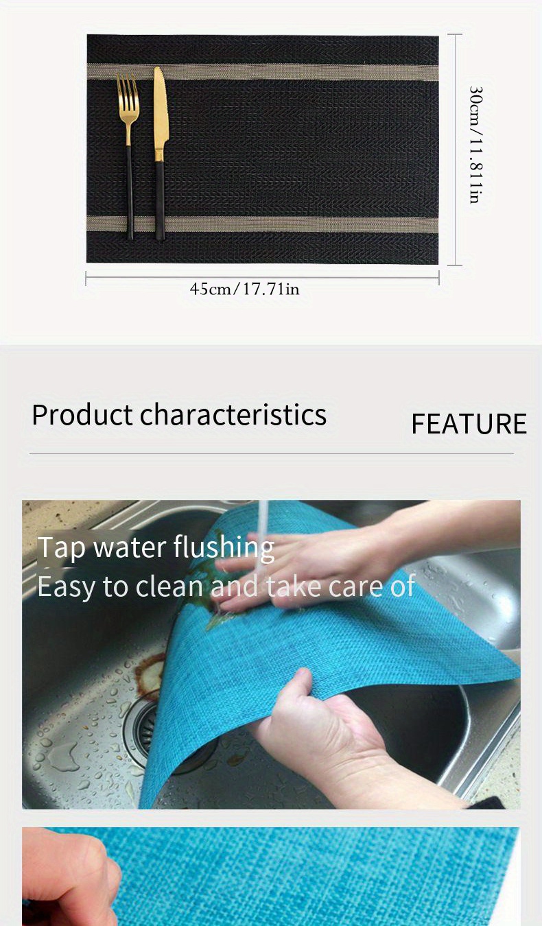 pvc placemat waterproof oilproof heat insulation table mat - Temu Canada