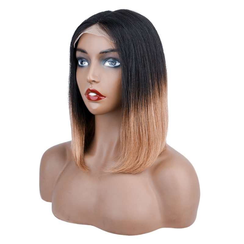Highlight Orange Straight Bob Wigs 4x1 Ombre Color Lace - Temu Ireland