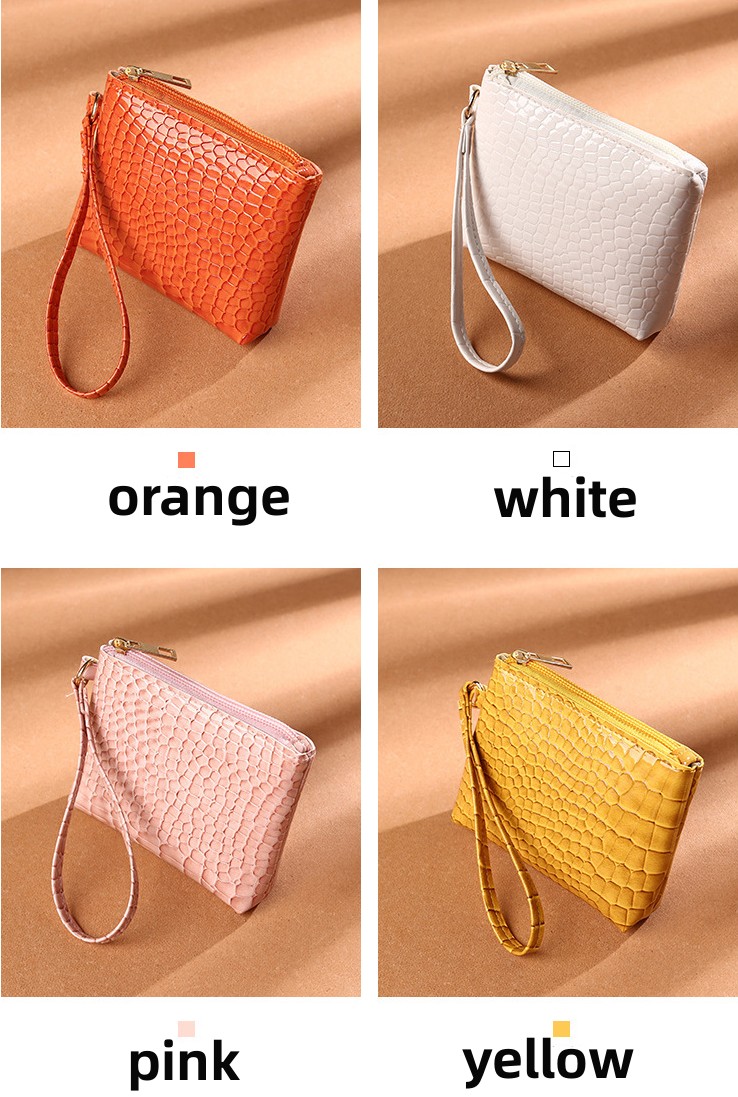 Women's Mini Zipper Coin Purse Crocodile Pattern Storage Bag - Temu Canada