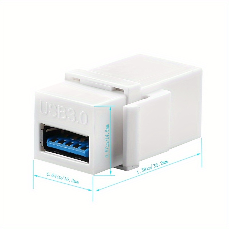 Usb 30 키스톤 잭 삽입 암 암 어댑터 커플러 삽입 스냅인 커넥터 벽 플레이트 콘센트 패널 용 소켓 어댑터 포트 금도금