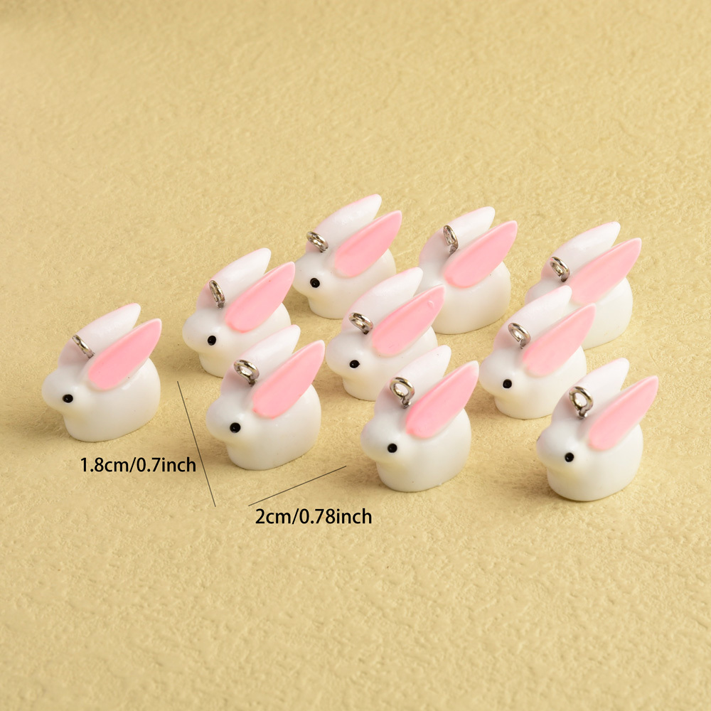 Cartoon Cute Animal White Rabbit Pendant Single Hole Pendant - Temu ...