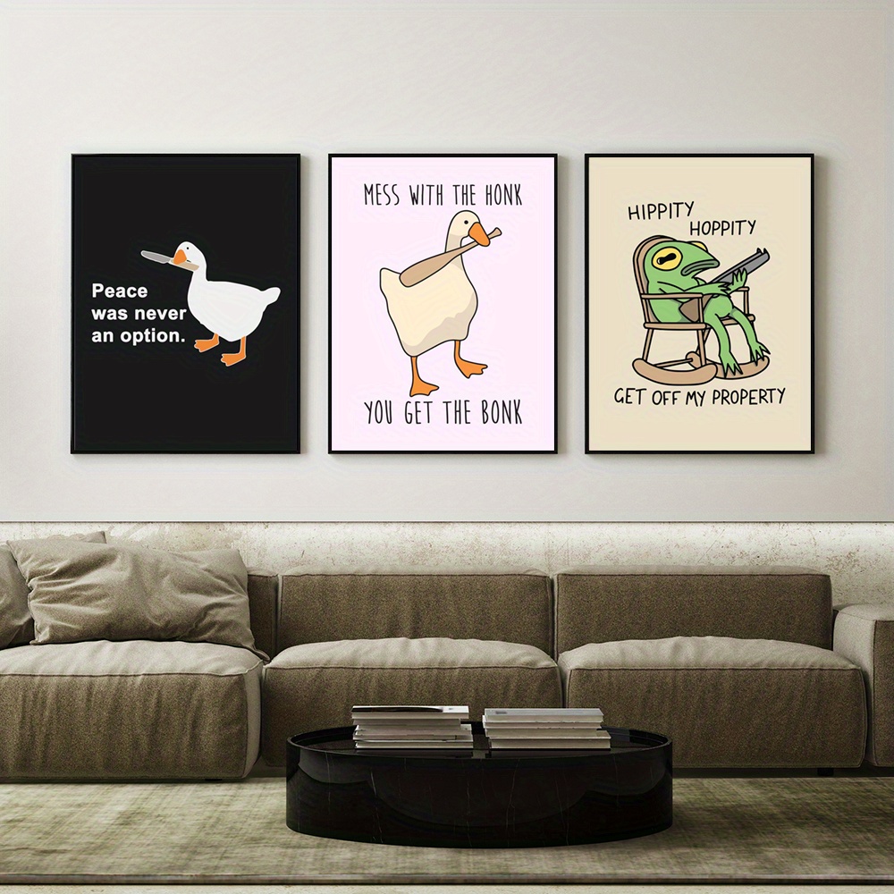 Untitled Goose Game Meme Canvas Print Modern Wall Decor For - Temu