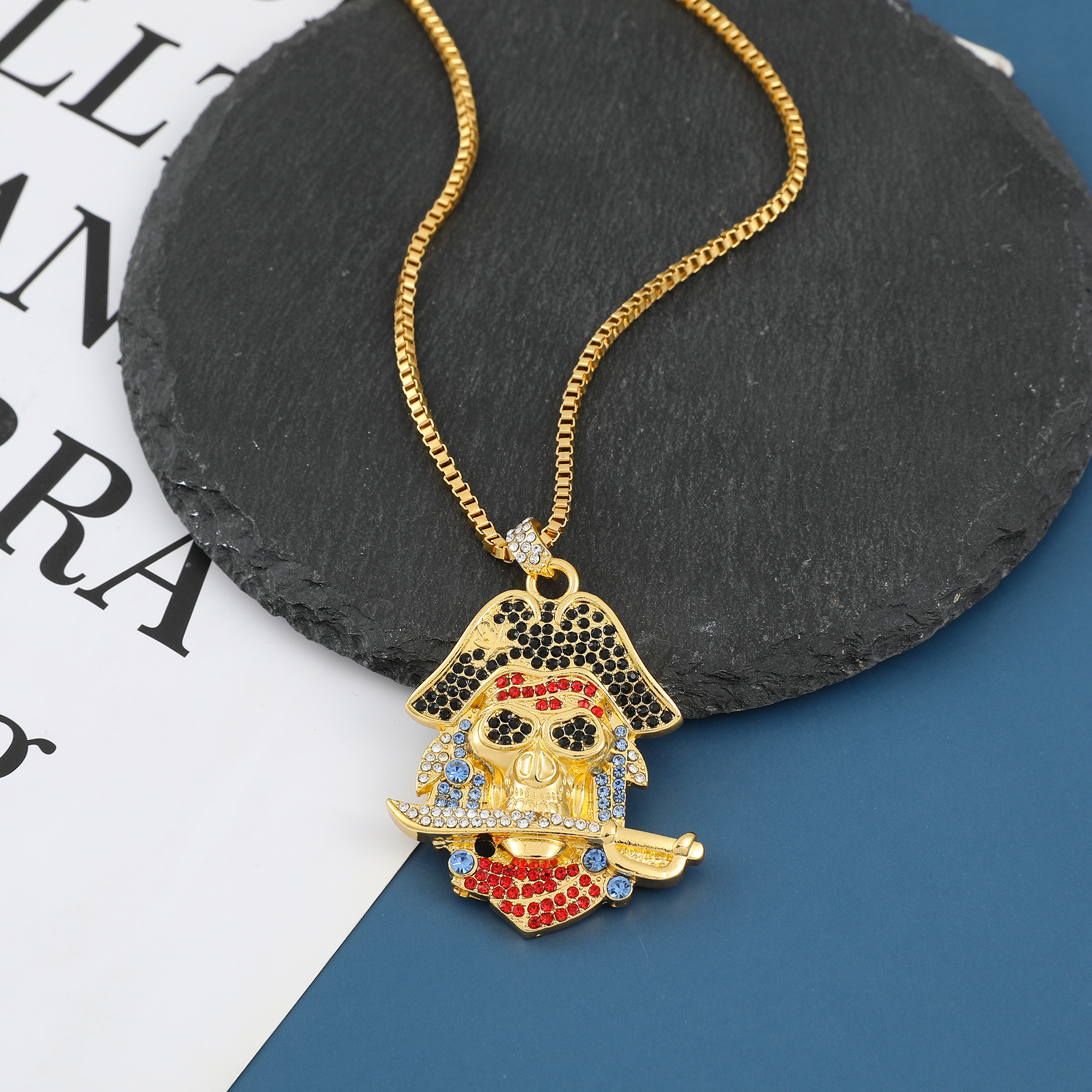 Men's Pendant Necklace Fashion Hip hop Style Pirate Skull - Temu Australia