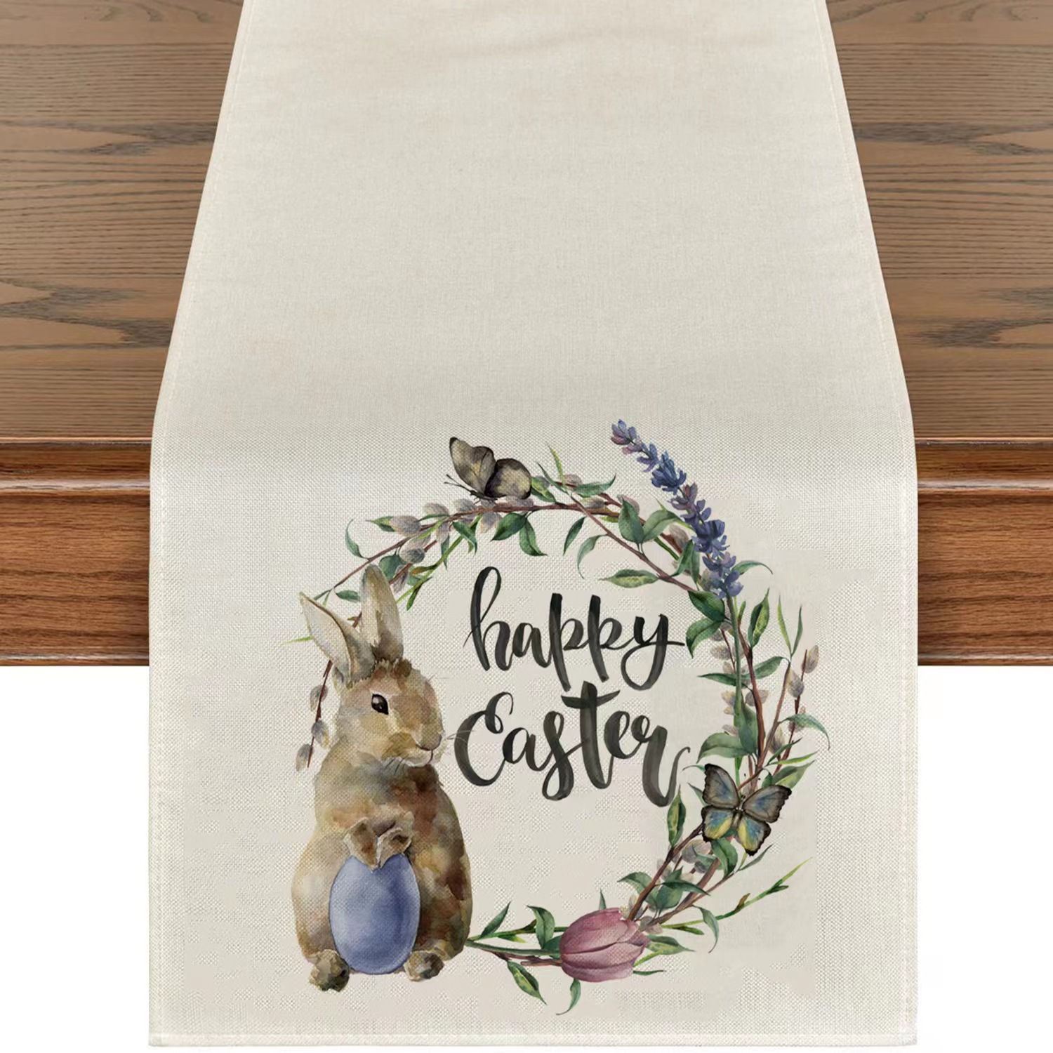 easter table flag linen placemat rabbit egg - Temu Australia