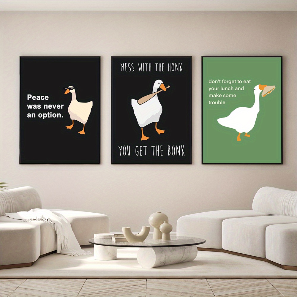 Untitled Goose Game Meme Canvas Print Modern Wall Decor For - Temu