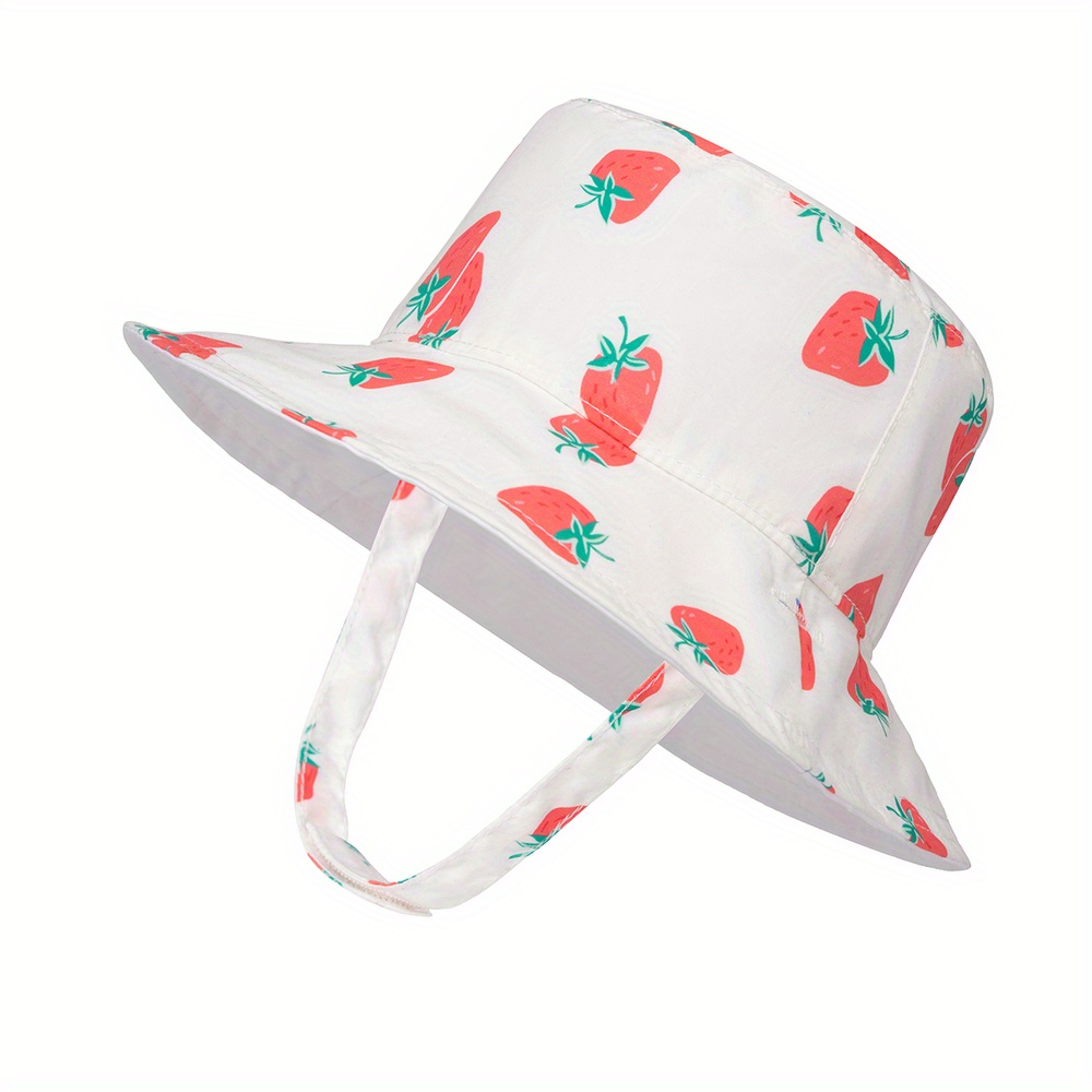 Kids Strawberry Graphic Bucket Hat Uv Protection - Temu Australia