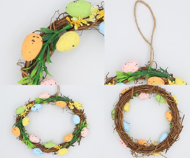 1pc Easter Wreath Foam Rattan Wreath Home Arrangement Decoration Props ...