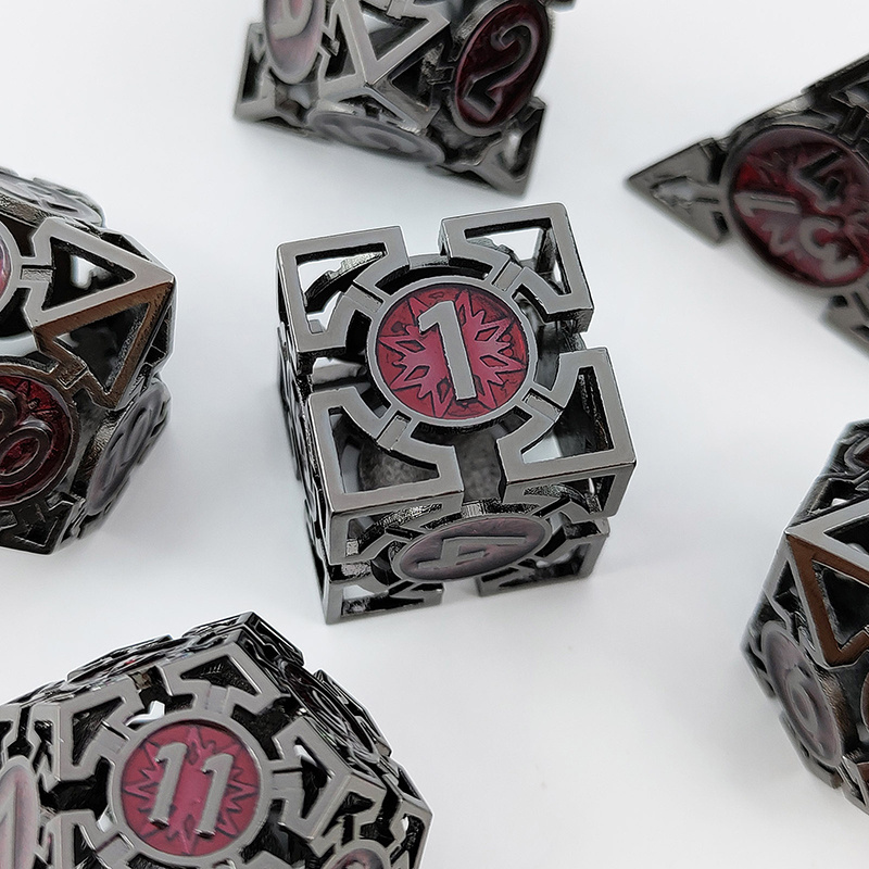 7 Metal Dice Sets D d New Hollow Metal Dice Sets Dungeon - Temu