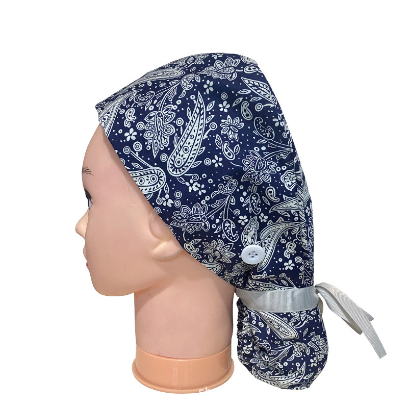 Adjustable Work Hat Paisley Print Nurse Hat Button Elastic - Temu Australia