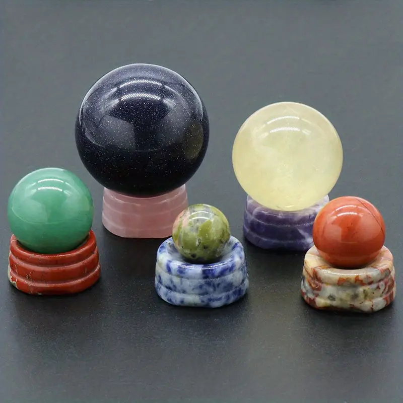 1pc5pcs 천연 돌 라운드 스피어 스탠드 치유 레이키 보석 알 홀더 디스플레이 스탠드 Temu Korea