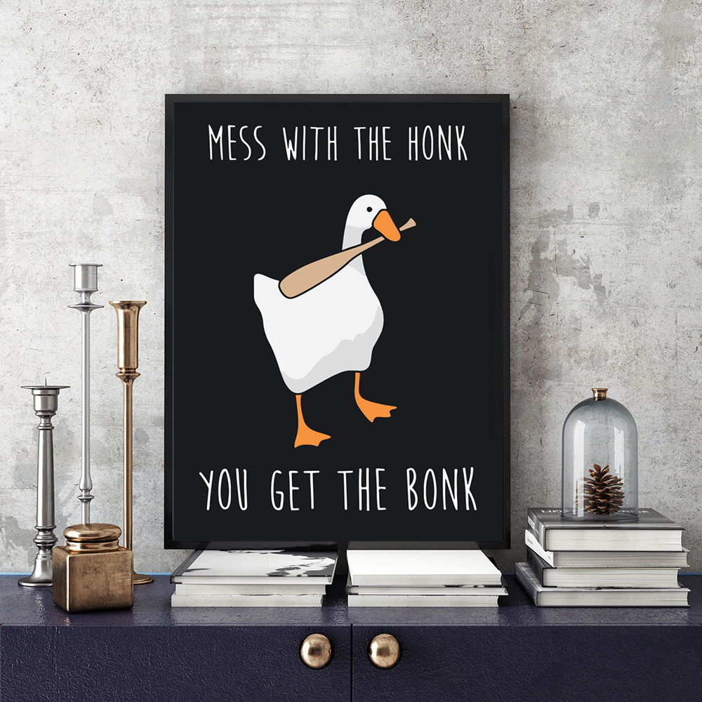 Untitled Goose Game Meme Canvas Print Modern Wall Decor For - Temu