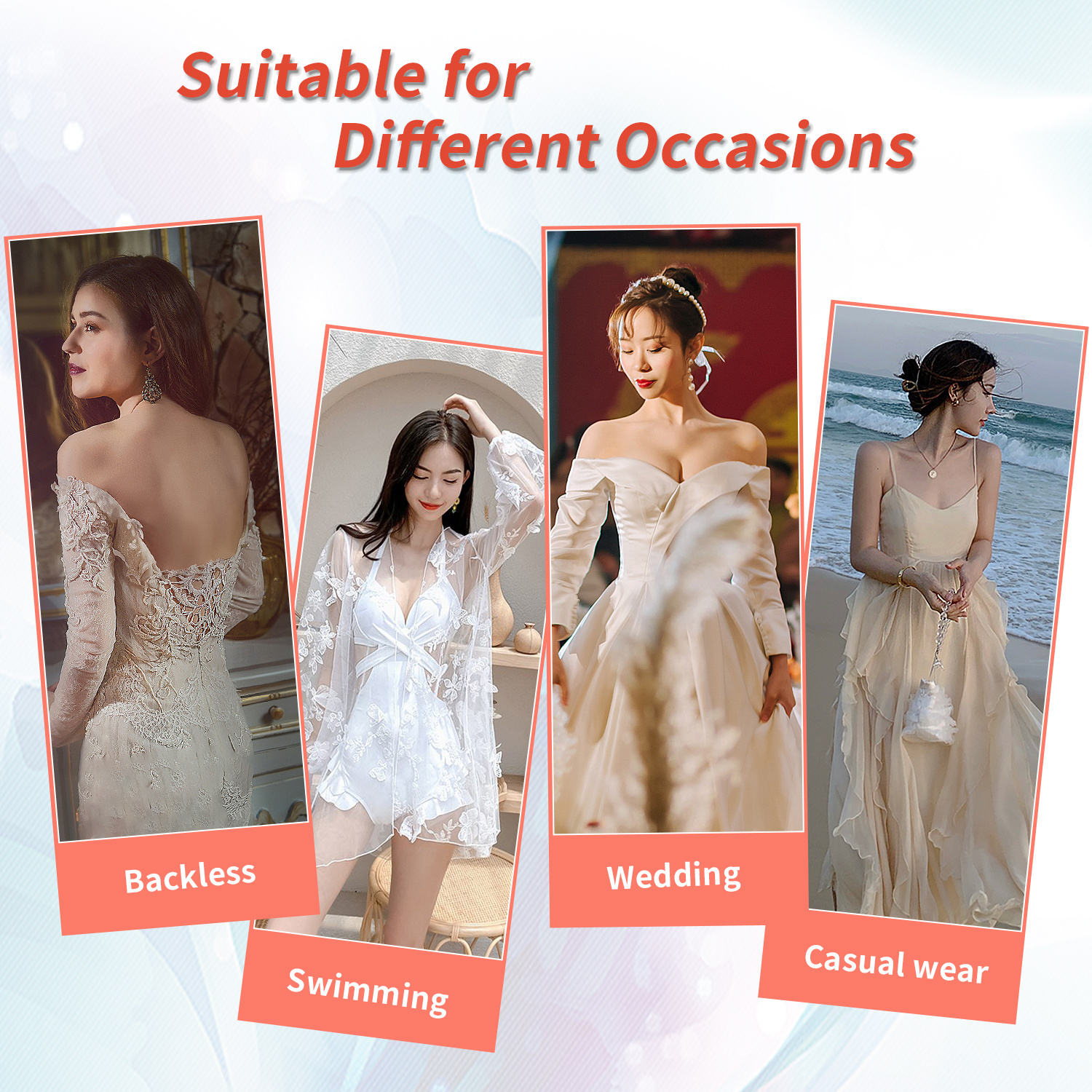 Self Adhesive Bra Pad Breathable Removable Reusable Silicone - Temu New ...