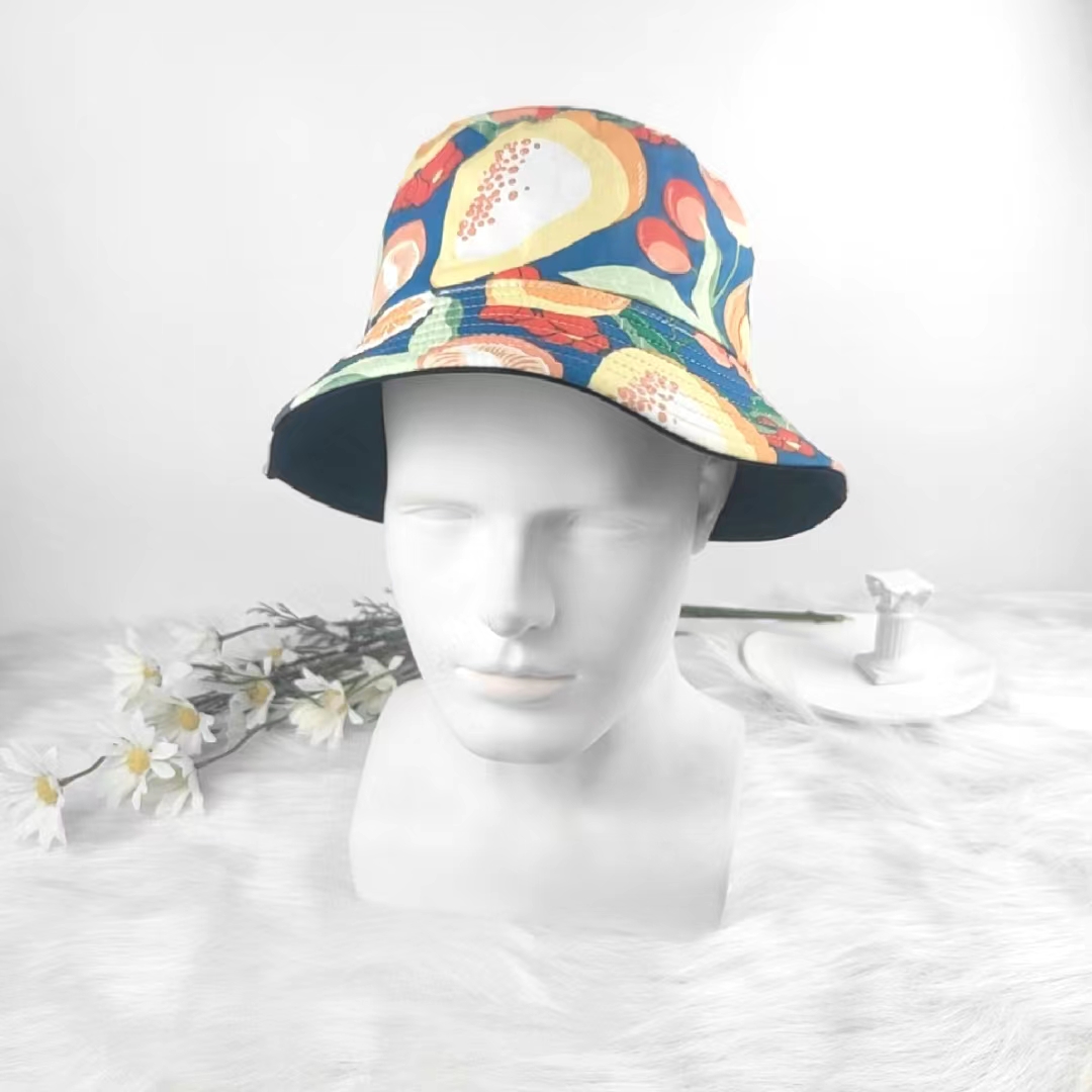 Reversible Wear Vacation Travel Sun Hat Fruit Pattern Hat For Men Women ...