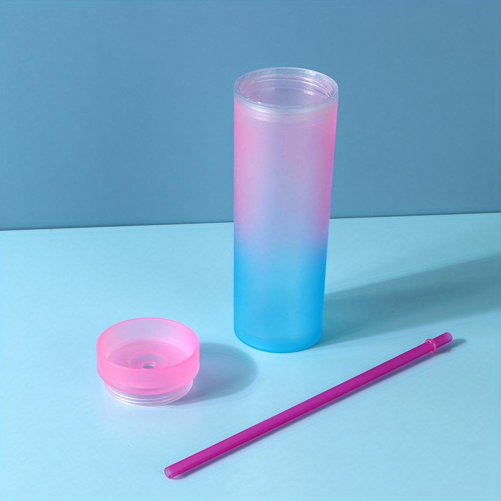 1pcs Gradient Straight Plastic Cup 16 9oz Decoration Party Cup Fancy ...