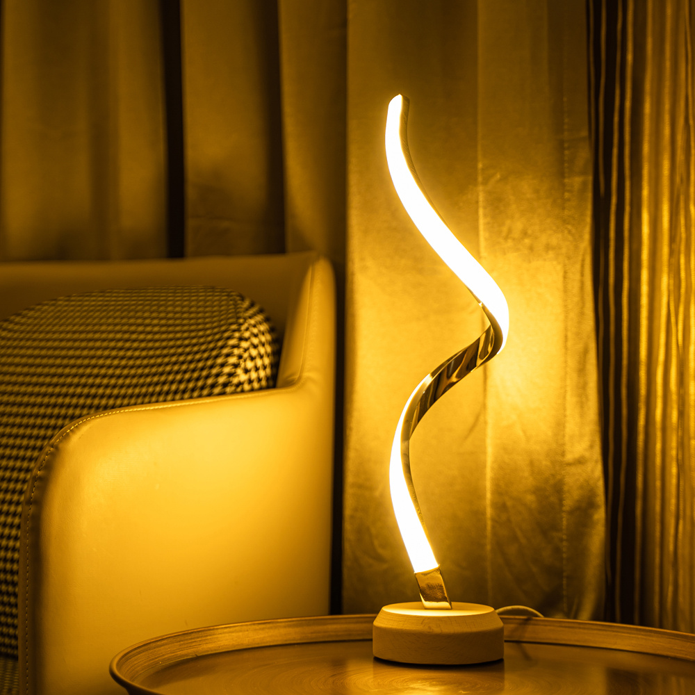 Modern Desk Lamp Led Wood Table Lamp Bedroom Bedside Night - Temu