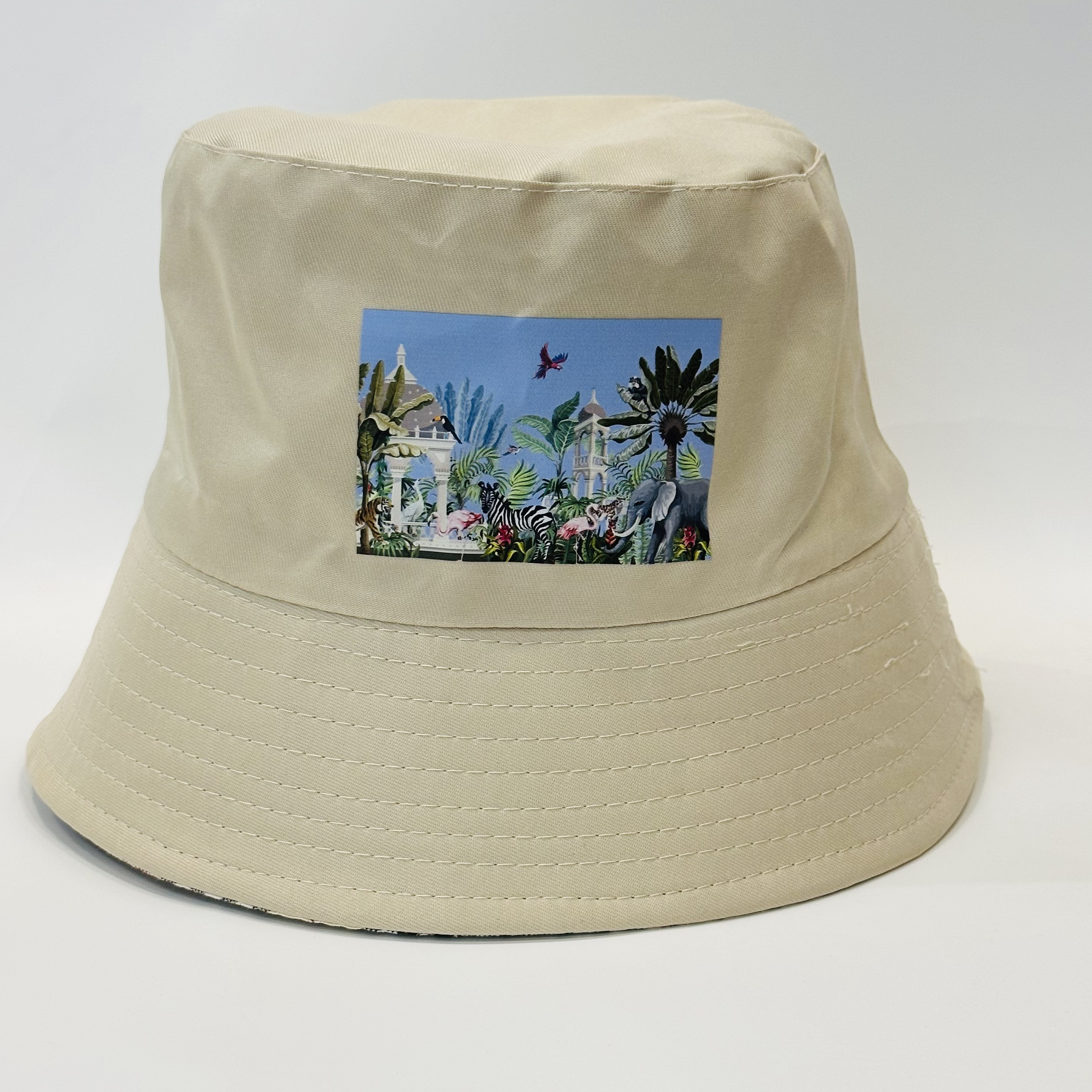 1pc Tropical Garden Print Uv Protection Sun Visor Fisherman Cap Unisex ...