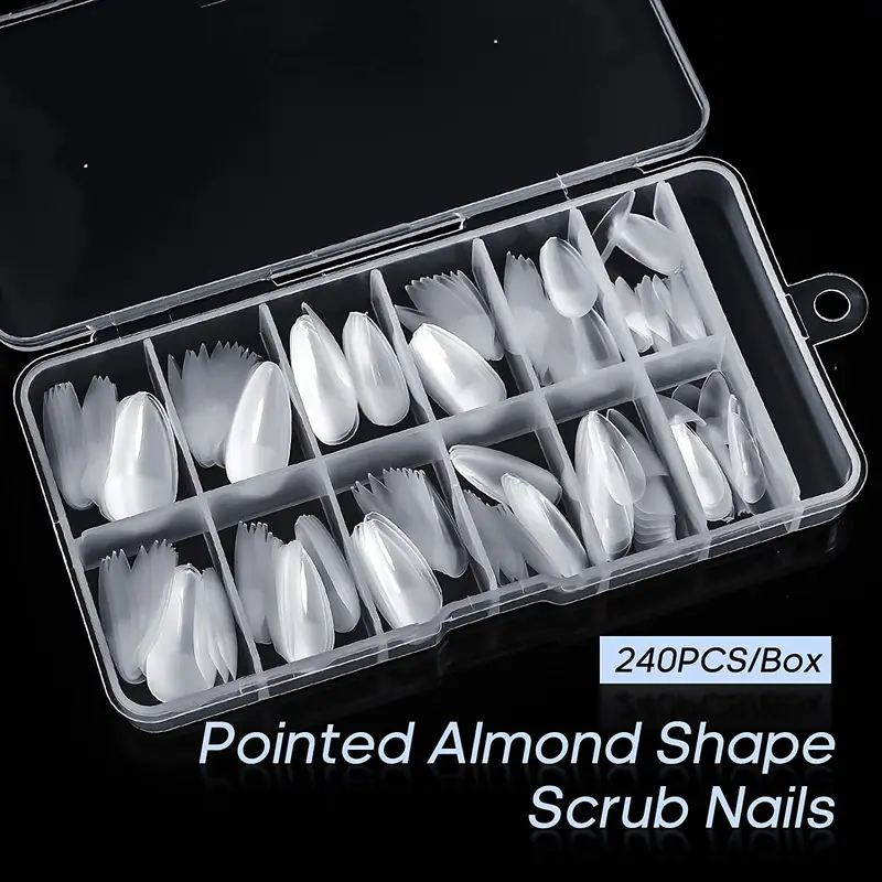 Frosted Almond Nail Tips Full Half Cover Nails Women Girls Temu