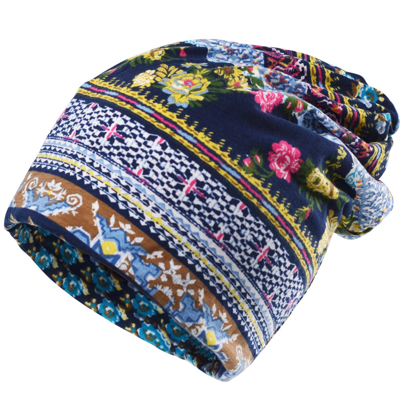 Slouchy Beanie Vintage blumendruck Boho farbblock Totenkopf - Temu Austria