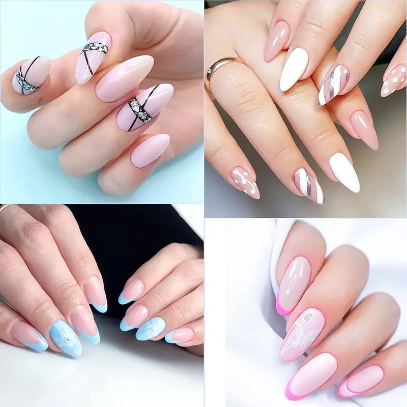 Frosted Almond Nail Tips Full Half Cover Nails Women Girls Temu