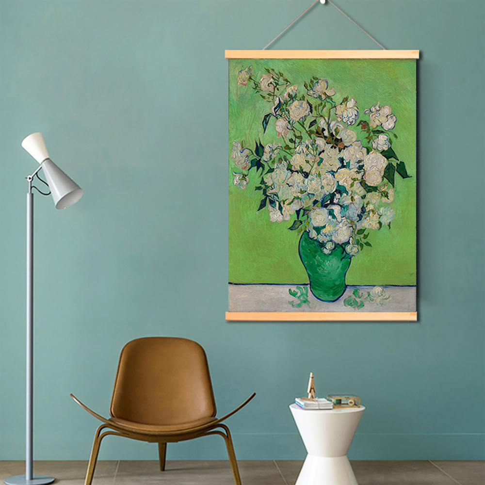 flower oil painting canvas spray painting living room - Temu Canada