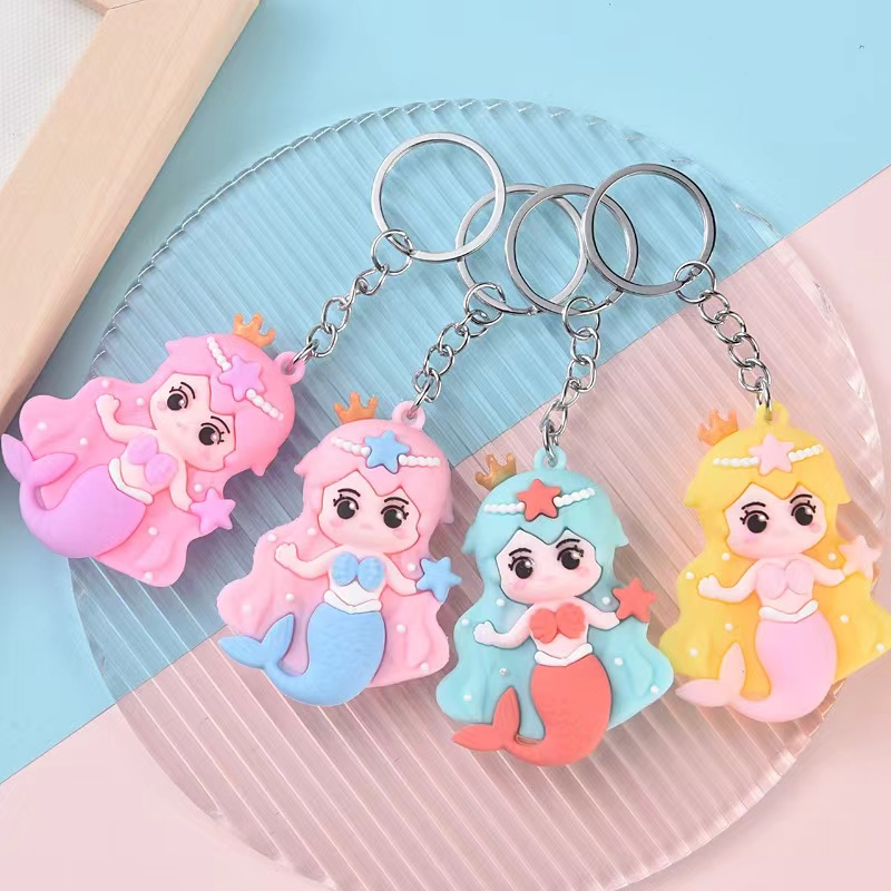Cute Cartoon Mermaid Car Key Chain Ornament Multiple Colors - Temu ...