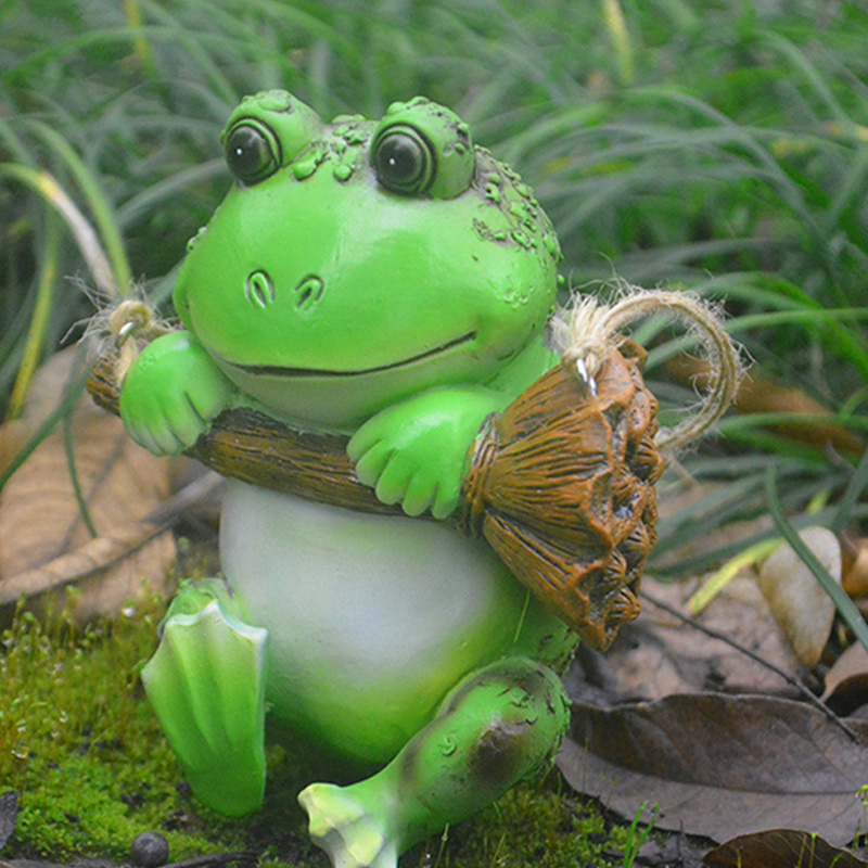 Handcrafted Frogs Resin Statue Lotus Held Perfect Courtyard - Temu New ...