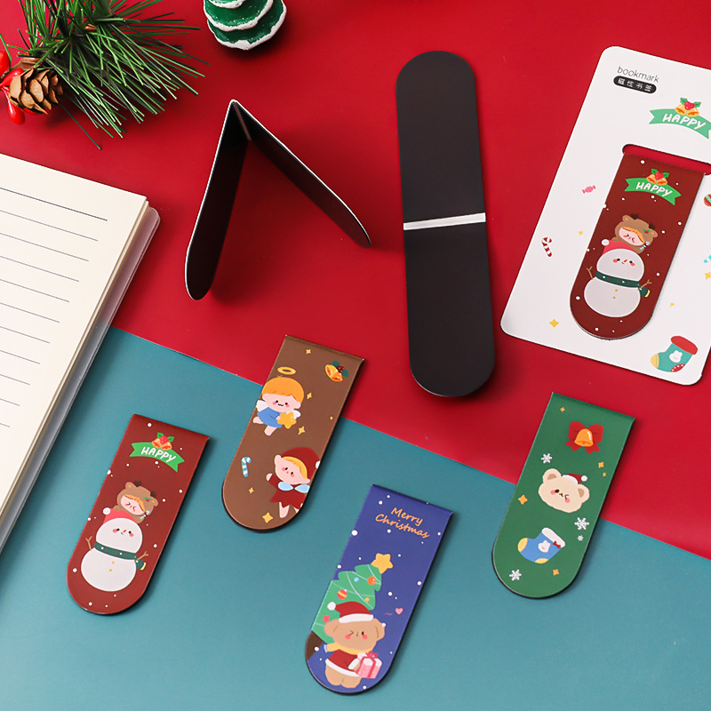 Christmas Cartoon Series Magnetic Bookmark Student - Temu New Zealand