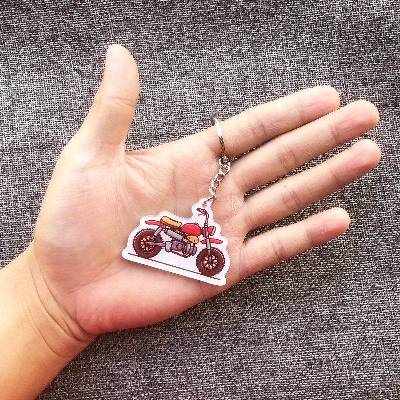 Motorcycle Key Chain Pendant Double sided Pattern Acrylic - Temu Canada