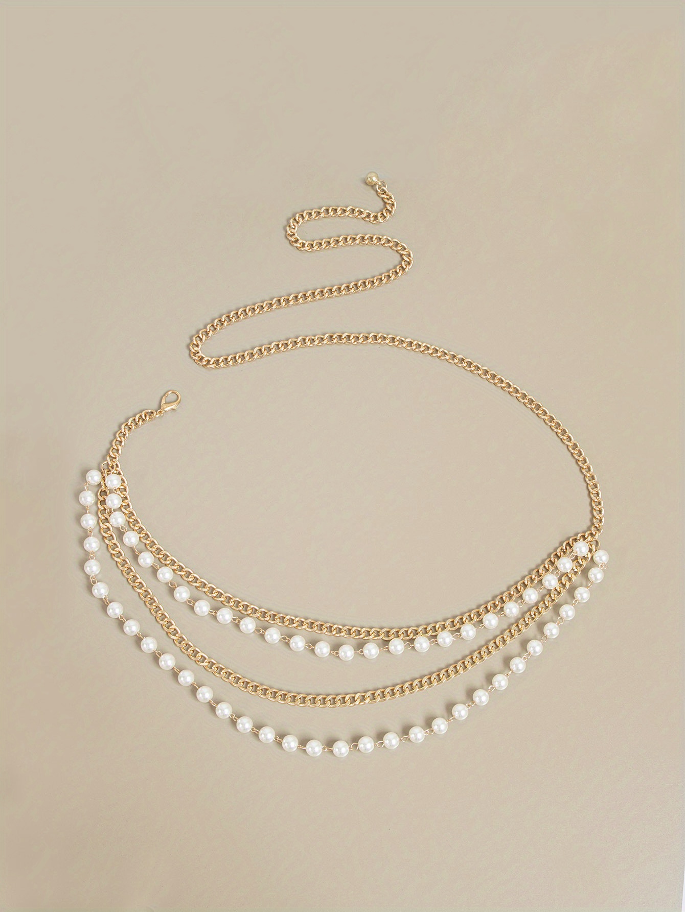 Multi Layer Metal Waist Chain Pearl Elegant Women Dress - Temu Australia