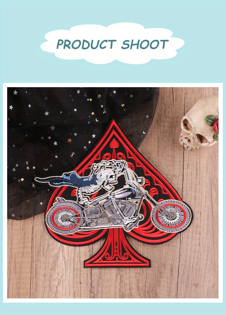 Skeleton Poker Heart Embroidery Patch Clothes Backpacks Hats - Temu ...