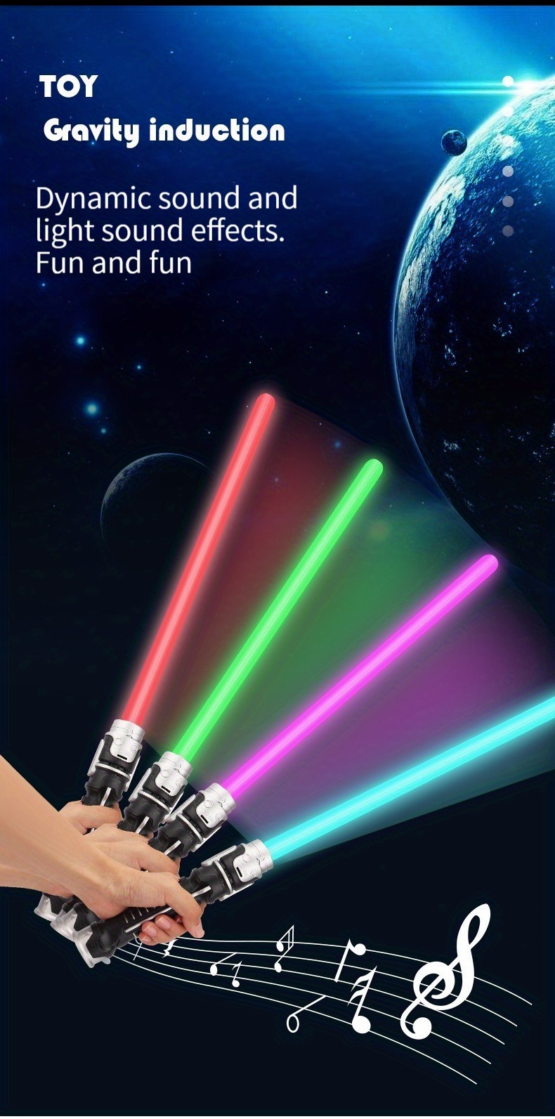 7-color Laser Sword Lightsaber Children's Light-emitting Sword Toy Glow ...
