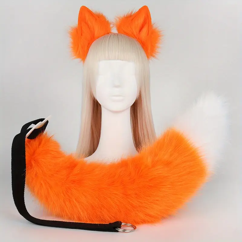 Fox Ear Wolf Ear Ear Hair Hoop Cosplay Fox Tail Wolf Temu