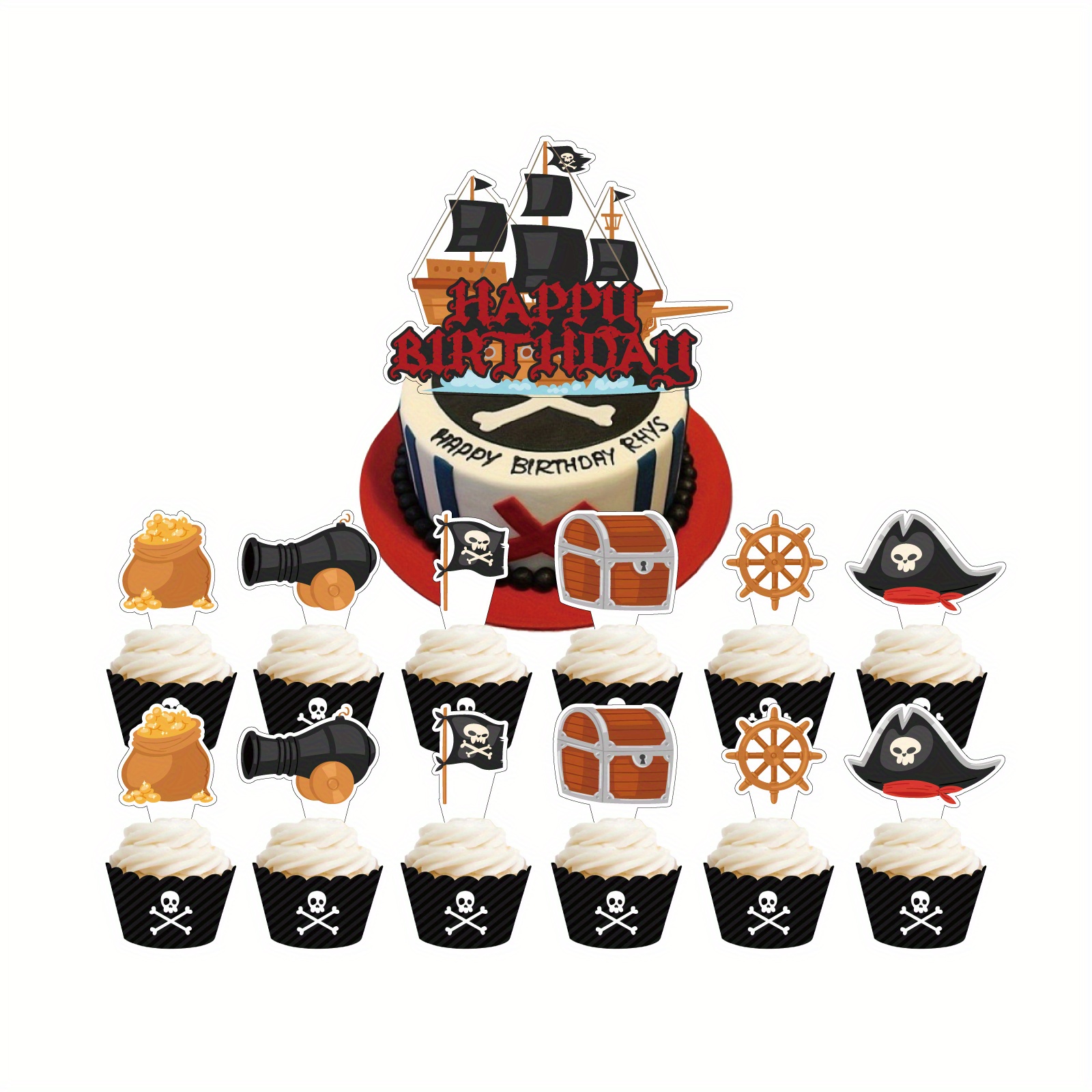 Pirate Theme Party Decoration Set Pirate Ship Cartoon Flag - Temu Australia