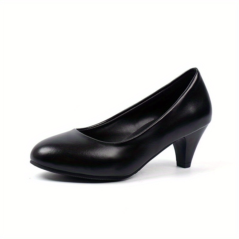 Women's Block Heel Court Pumps French Heel Black Pointed - Temu