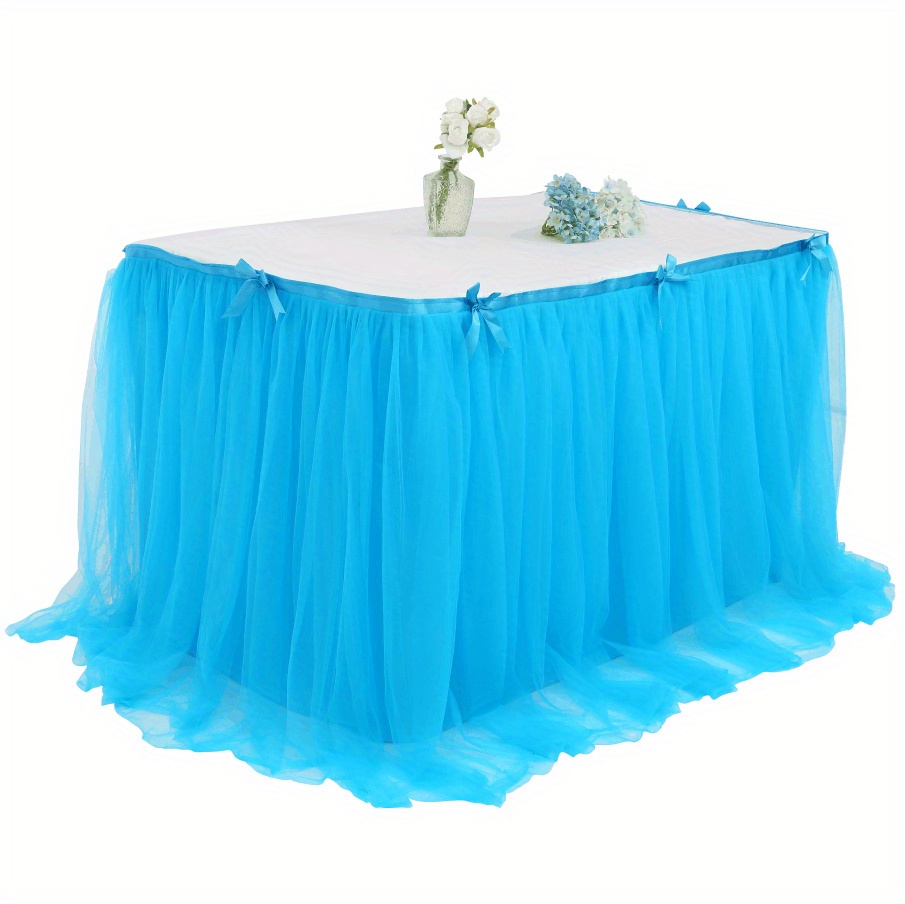 Table Skirt For Rectangle Or Round Tables Desk Skirts For - Temu