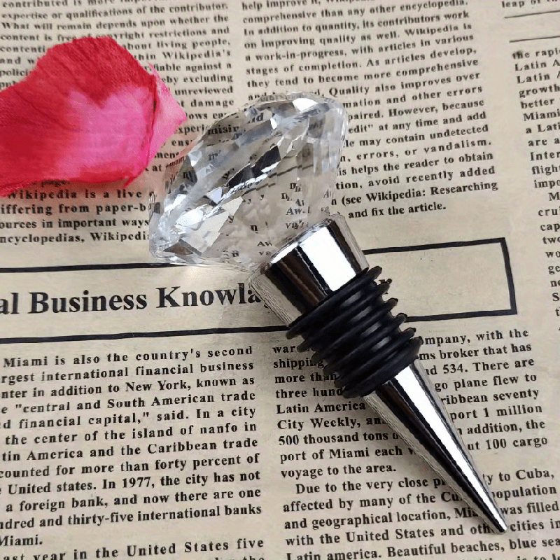 Exquisite Faux Diamond Wine Stoppers Reusable Bottle - Temu New Zealand