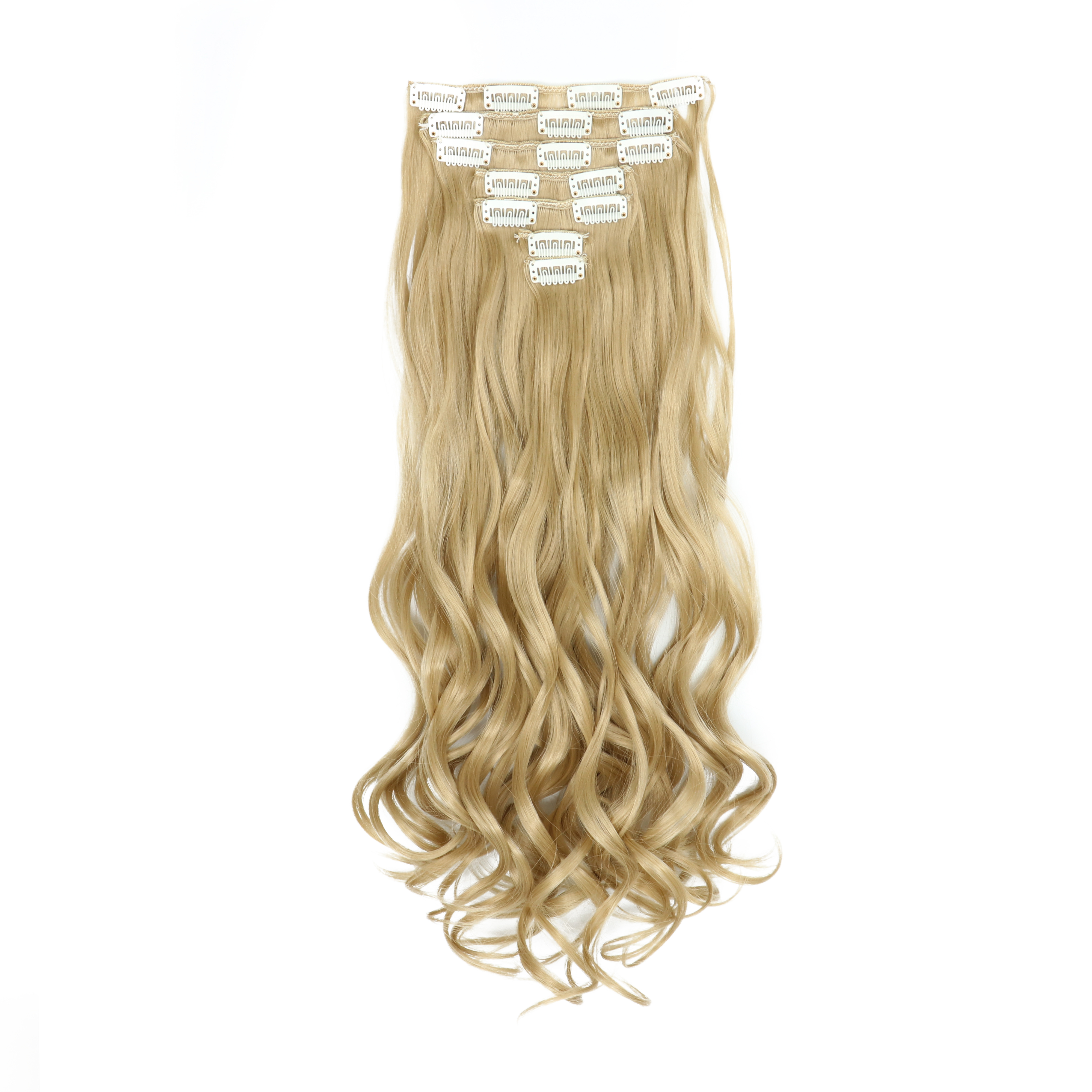 7pcs Set Long Body Wave Hair Extension Curly Full Head Clips In ...