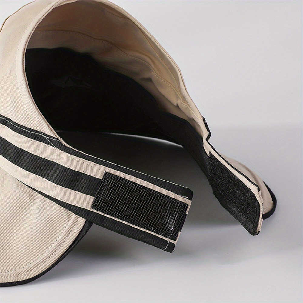 Wide Brim Foldable Visor Hat Stripe Bowknot Uv Protection - Temu Australia