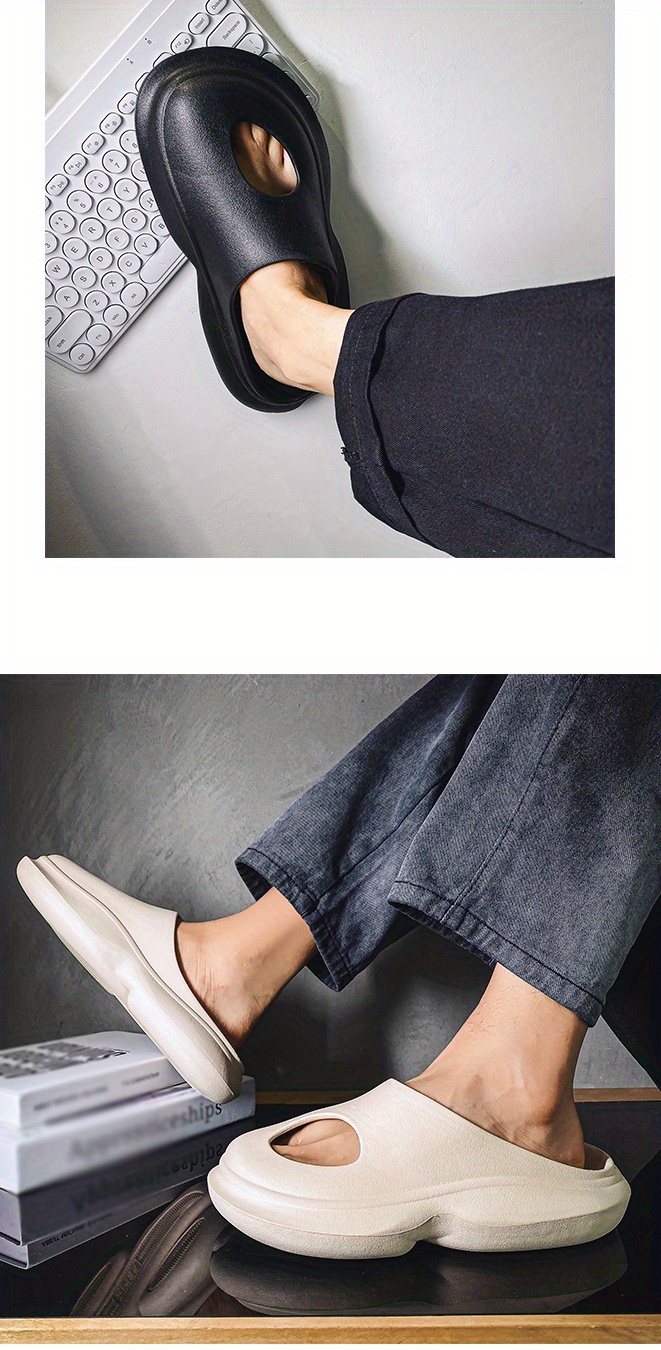 Closed Toe Hollow Slippers Solid Thick Soled Beach Casual - Temu Norway