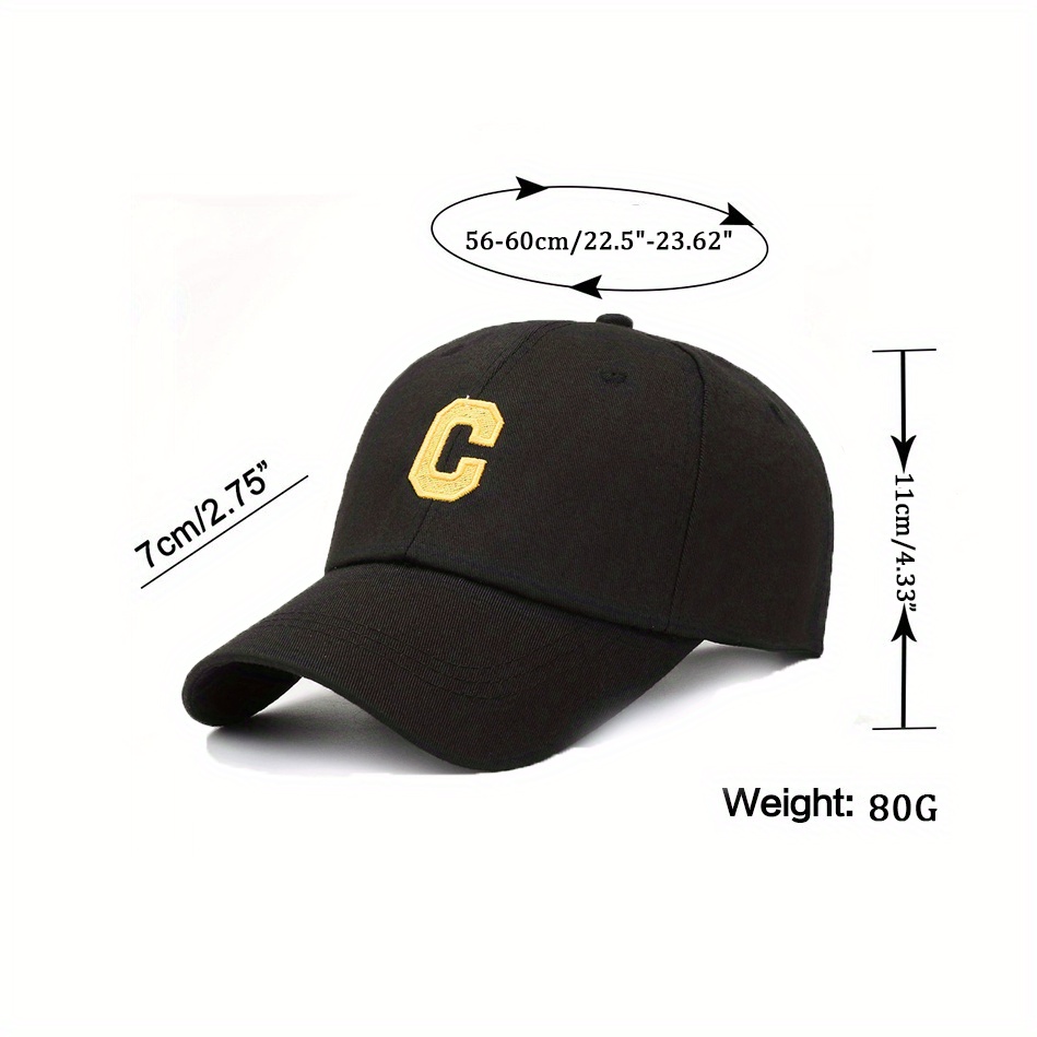 Classic C Label Baseball Cotton Solid Color Adjustable - Temu United ...